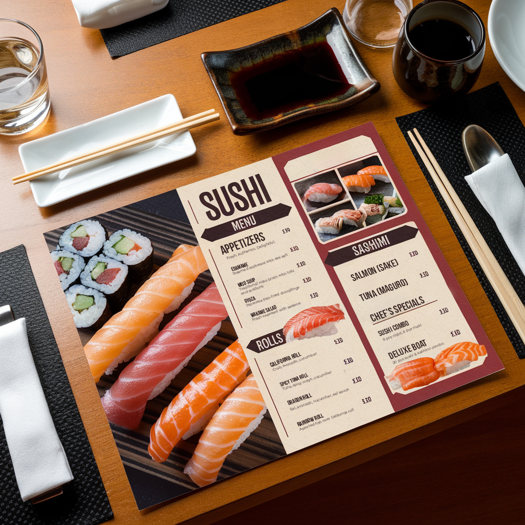 Personalised Sushi Table Individuals Menus: 5000 for $756.40 ...