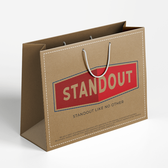 Horizontal paper carrier bag with corded handles | 360onlineprint